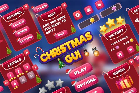 Winter Christmas Ui Pack Hyper Casual 3d Gui Unity Asset Store