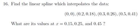 Solved Find The Linear Spline Which Interpolates The Chegg