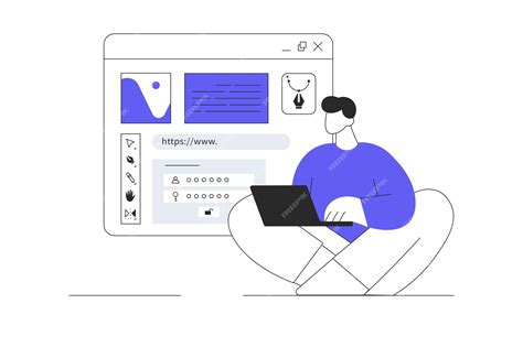 Ux Ui Design Interface Elements And Browser Windows On Webpage Designer