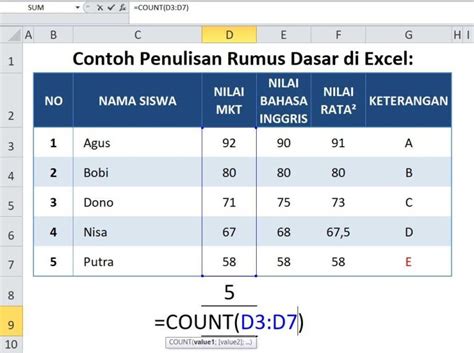 25 Rumus Dasar Excel Lengkap Wajib Diketahui