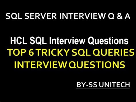 Top 5 SQL Tricky Interview Questions HCL SQL Interview Questions