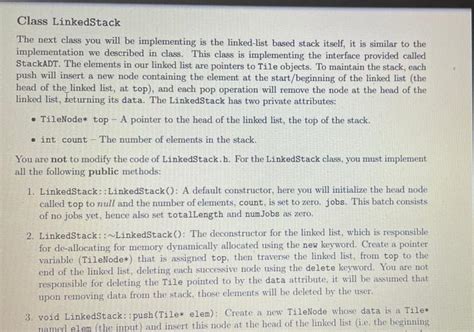 Solved Class Linkedstack The Next Class You Will Be