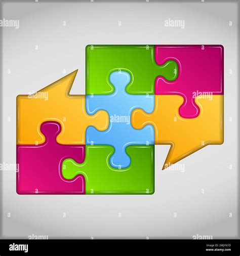 Communication Icon Abstarct Speech Bubbles Made Of Puzzle Pieces Vector Eps10 Illustration