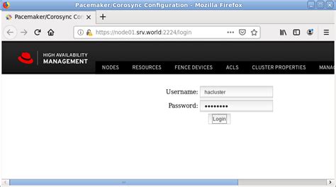 Centos 8 Pacemaker Access To Web Gui Server World