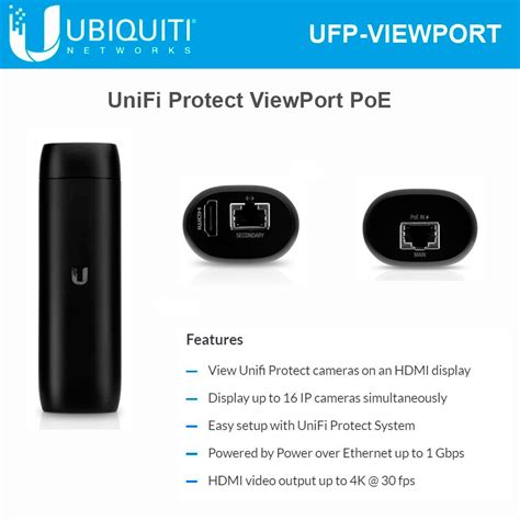 Ubiquiti Unifi Protect Viewport Poe 4k Video Output View Unifi Protect Cameras On An Hdmi Display