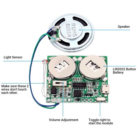 Snapklik Com Icstation DIY Light Sensor Sound Module Micro USB Recordable Sound Chip M