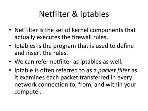 setting up firewall using netfilter and iptables ppt download