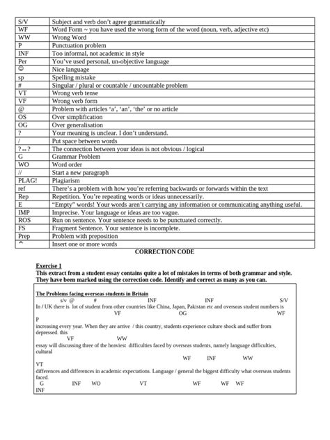 Correction Code Pdf Verb Word