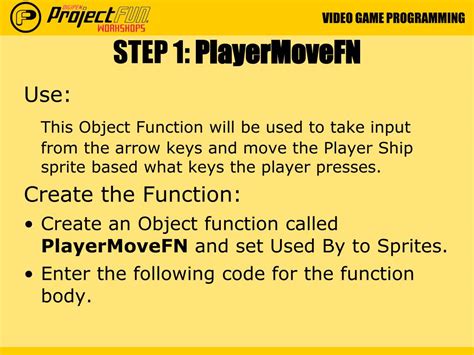PPT Video Game Programming Level One Side Scroller PowerPoint Presentation ID