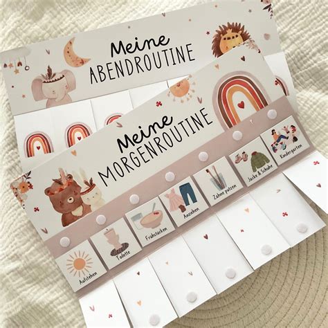 Morgen And Abendroutine Für Kinder Boho Routineplan Mit Sternchen Routineplan Für Kinder