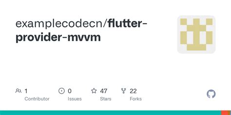 Github Examplecodecn Flutter Provider Mvvm