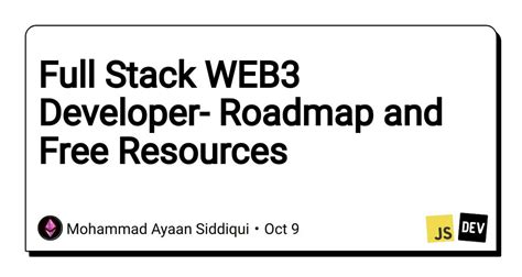 Full Stack Web3 Developer Roadmap And Free Resources Rdevto