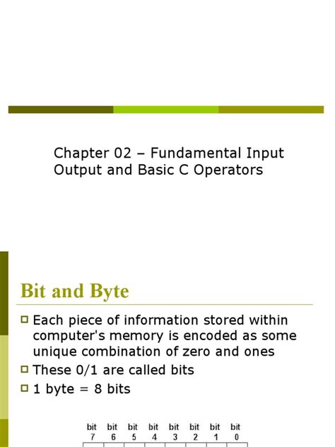 Chapter 02 Fundamental Input Output And Basic C Operators Pdf