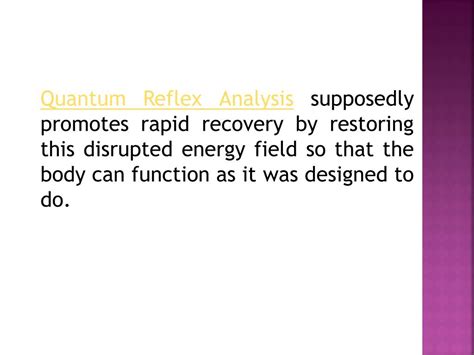 Ppt Quantum Reflex Analysis Practitioners Powerpoint Presentation