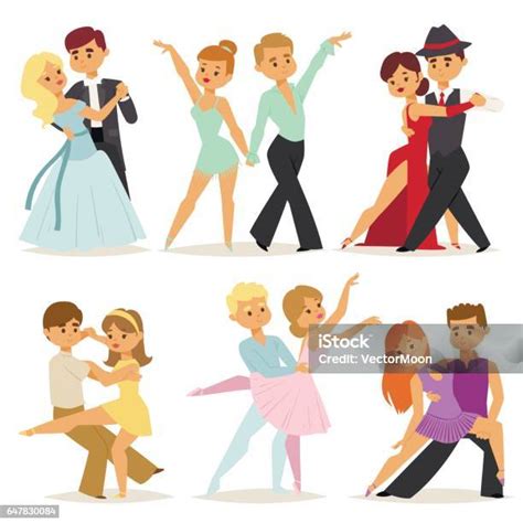 댄스 커플 로맨틱 한 사람과 사람들이 여자 엔터테인먼트와 함께 아름다움 벡터 일러스트와 함께 남자를 춤추는 볼륨댄스에 대한 스톡 벡터 아트 및 기타 이미지 Istock
