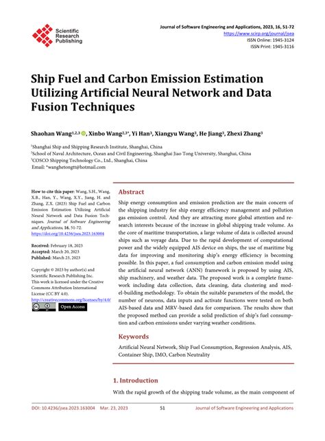 pdf ship fuel and carbon emission estimation utilizing artificial