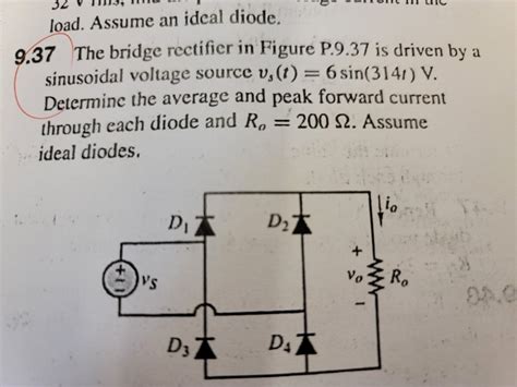 Solved Load Assume An Ideal Diode The Bridge Chegg Com
