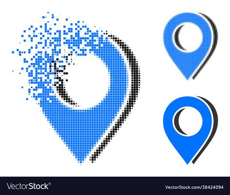 Dissolved Pixelated Map Marker Shadow Icon Vector Image