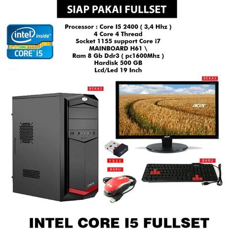 Jual Pc Core I Lcd Ram Gb Hdd Gb Fullset Siap Pakai Shopee Indonesia