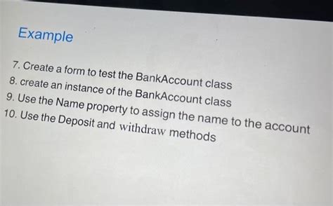 Solved Example Classes Account And AccountTest The Chegg