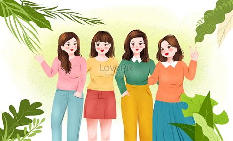 좋은 친구 여성의 날 일러스트 일러스트 무료 다운로드 Lovepik