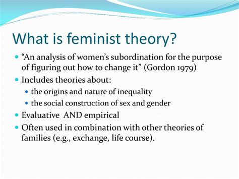 Ppt Using Feminist Theory To Study Families Powerpoint Presentation