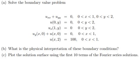 solved a solve the boundary value problem uzx uyy 0 0