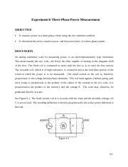 Online Experiment Three Phase Power Measurement Pdf Experiment Three Phase Power