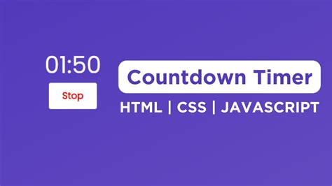 How To Make Countdown Timer Using Html Css And Javascript Youtube
