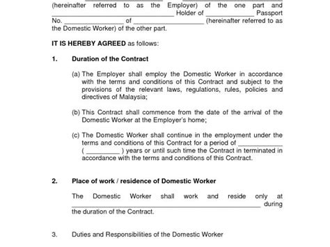 Workers Contract Template Free Printable Employment Contract Sample Form Generic Williamson Ga Us