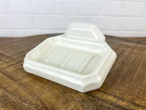 Antique Porcelain Wall Mount Soap Dish Architectural Salvage Bathroom