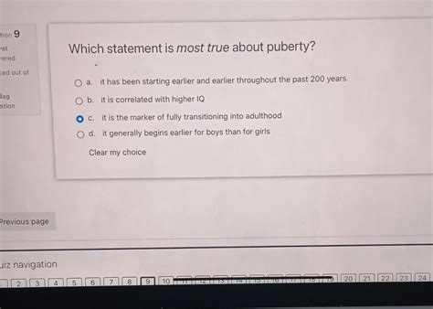 Solved Which Statement Is Most True About Puberty A It Has