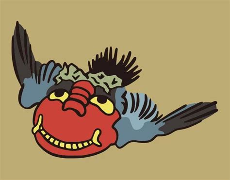 Japanese Yokai Demon Drawing By Kawanabe Kyosai