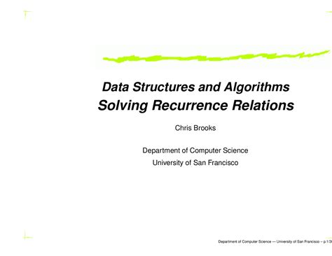 Solving Recurrence Relations In Algorithm Analysis Study Notes Data