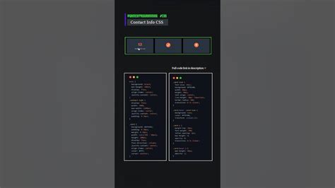 Contact Info Css Webdesign Css Htmlcss Javascript Frontend Ytshorts Trending Music