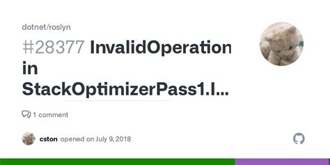Invalidoperationexception In Stackoptimizerpass1isindirectassignment