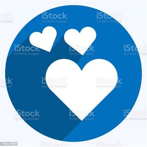 아이콘 두 개의 하트 결혼식 상징을 위해 적당한 긴 그림자 스타일 편집 가능한 간단한 디자인 디자인 템플릿 벡터 간단한 기호 그림 2명에 대한 스톡 벡터 아트 및 기타