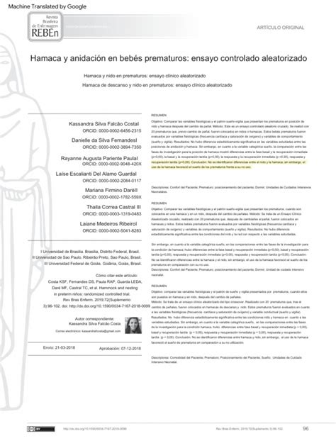 Hammock And Nesting In Preterm Infants Randomized Controlled Trial