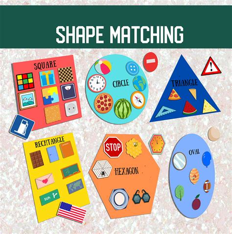 Shape Matching Sorting Shape And Form Card Busy Book Shapes Prek Activities Preschool