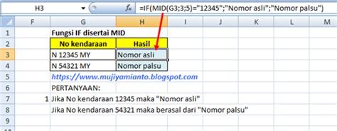 Latihan Soal Excel Fungsi If Dengan Left Mid Right Disertai Contoh Dan Soal Latihan