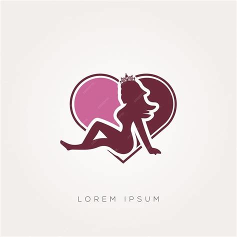 Premium Vector Sexy Lady Girl Queen And Heart Logo Design