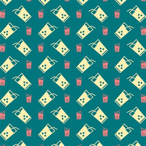 Premium Vector Soft Drinks Trendy Repeating Pattern Beautiful Vector Illustration Blue Background