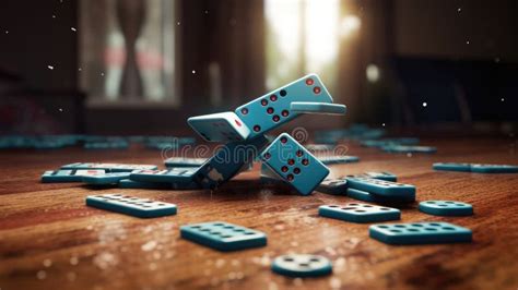 Falling Dominos A Chain Reaction Game Ai Generated Stock Illustration Illustration Of