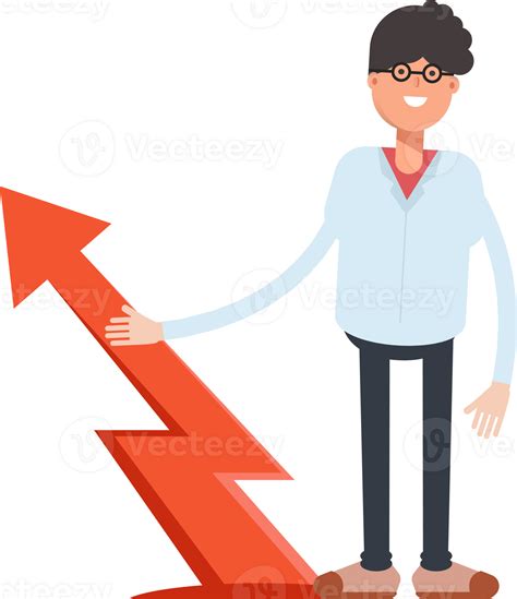 Nerd Babe Character And Arrow Chart 49516429 PNG