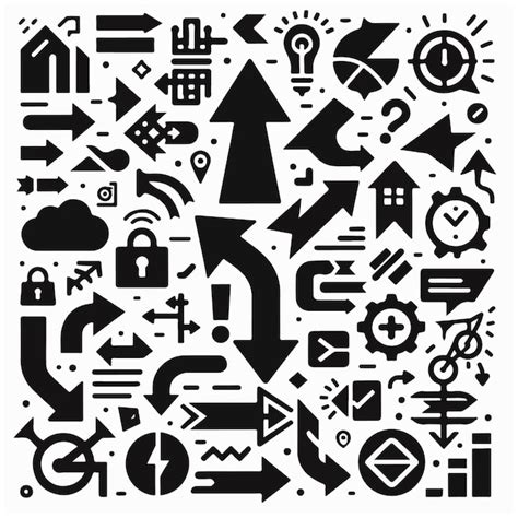 Premium Vector Big Vector Of Black Flat Arrows And Direction Pointers