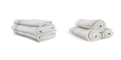 깔끔하게 접힌 흰색 수건 세트 3d 벡터 일러스트레이션 리넨에 대한 스톡 벡터 아트 및 기타 이미지 리넨 더미 접힌 Istock