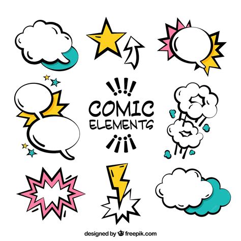 Colección De Artísticos Globos De Diálogo De Comic Vector Gratis
