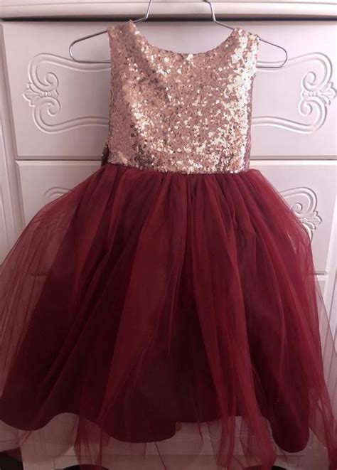 Tulle Burgundy Flower Girl Dresses For Wedding Party Burgandy Flower