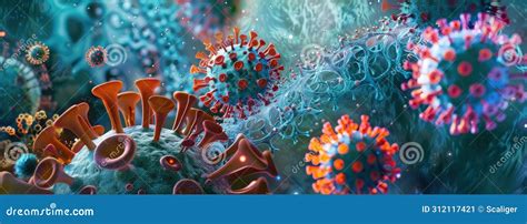 Viruses Microscopic View Pattern Of Micro Structures Microbiology Abstract Background Concept