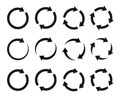 Premium Vector Set Of Circle Arrows Vector Rotate Arrow And Spinning